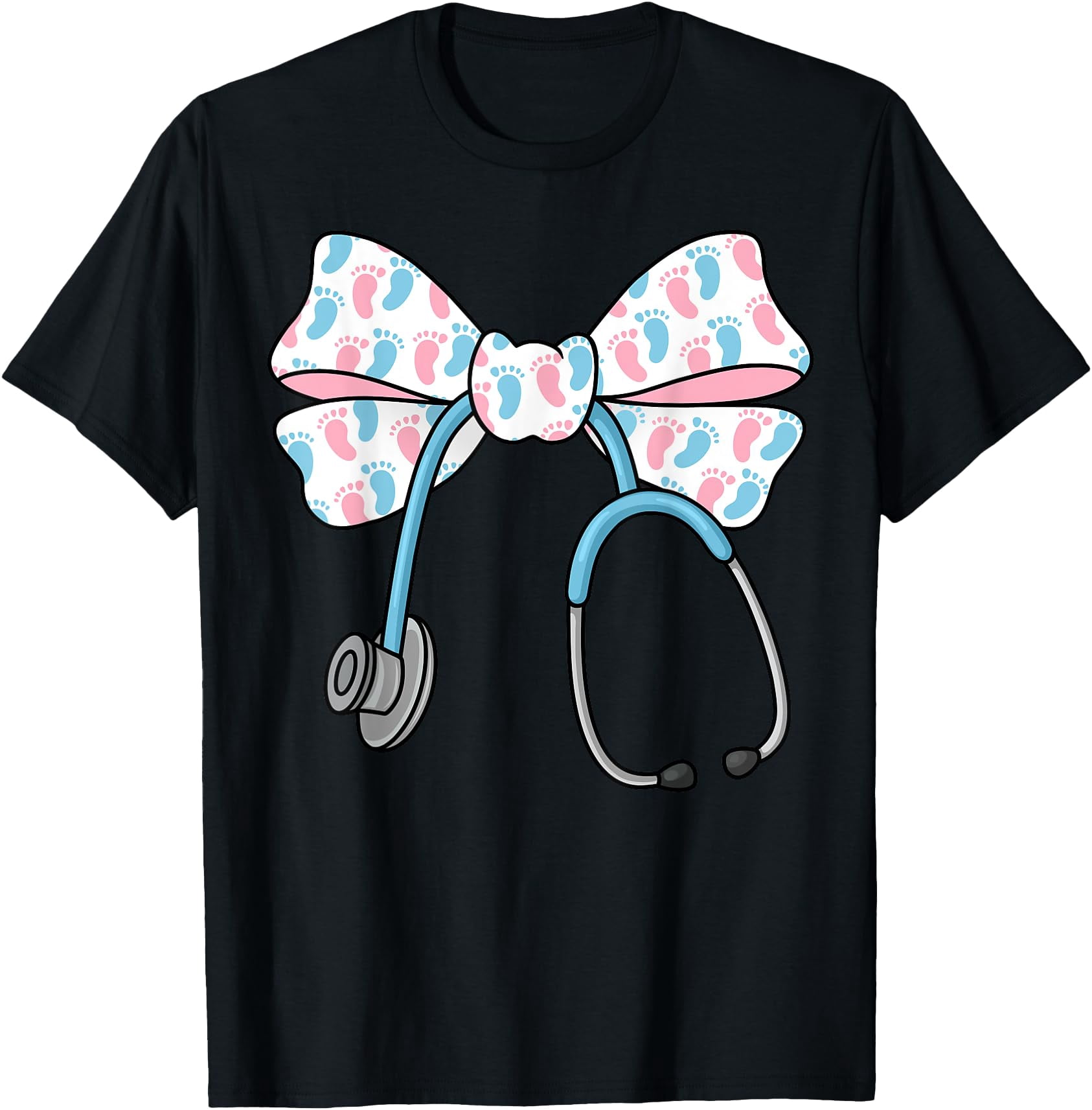 Colorful Bow and Footprints MBU Nurse Week Postpartum T-Shirt for New ...