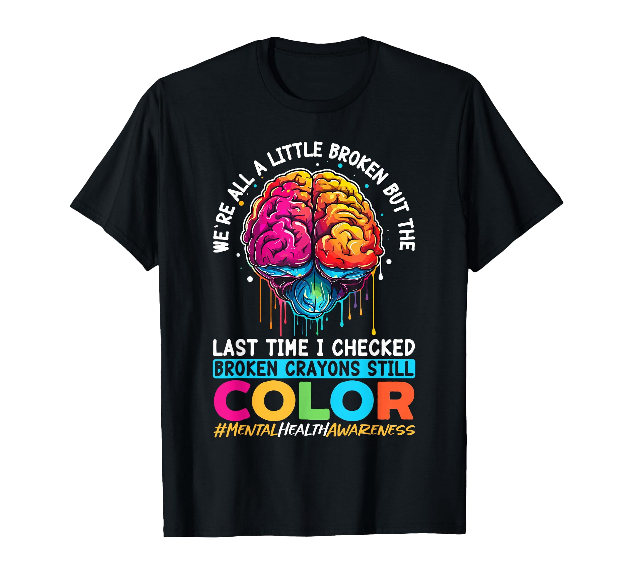 Colorful Brain Graphic T-Shirt - Promote Mental Health Awareness and ...