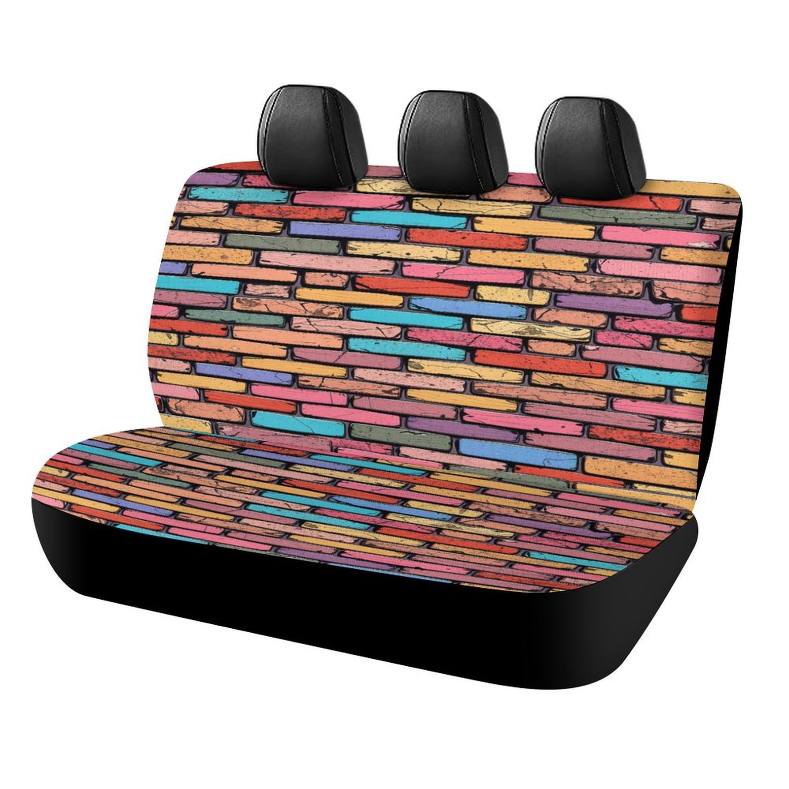 Colorful Brick Wall Car Rear Seat Cover Cover Wear-resistant Autos Seat ...