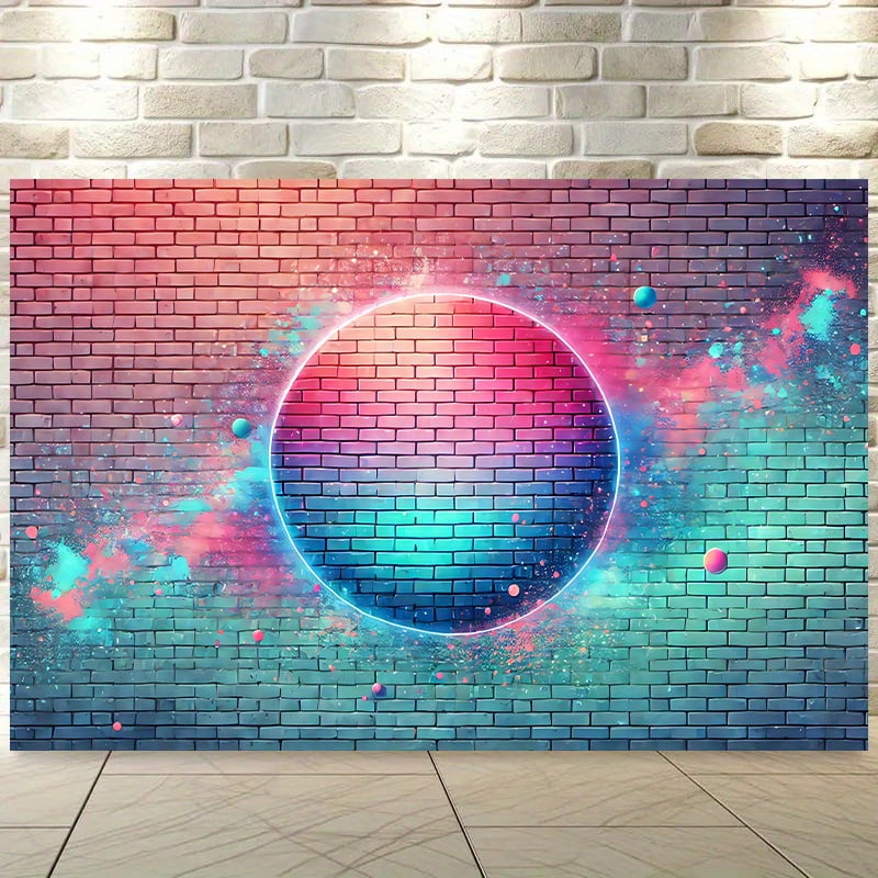 Colorful Brick Wall Gradient Backdrop Banner -Polyester Fabric Wall ...