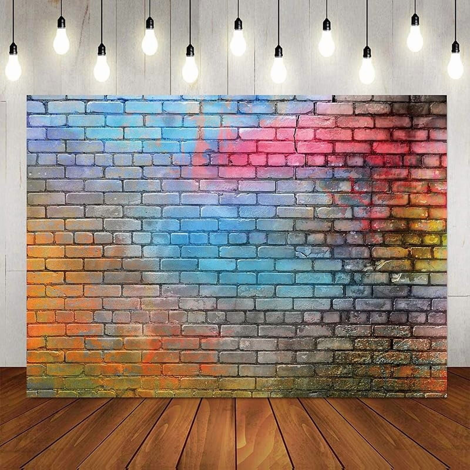 Colorful Brick Wall Photo Backdrop Colorful Graffiti Brick Wall ...