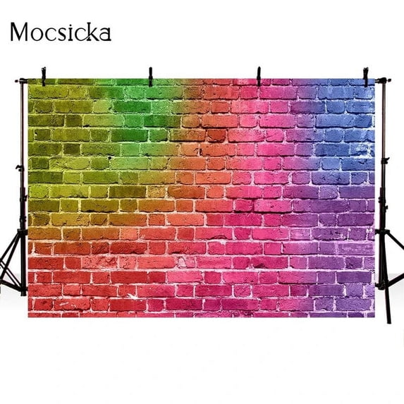 Colorful Brick Wall Photography Backdrops Painting Graffiti Brick ...