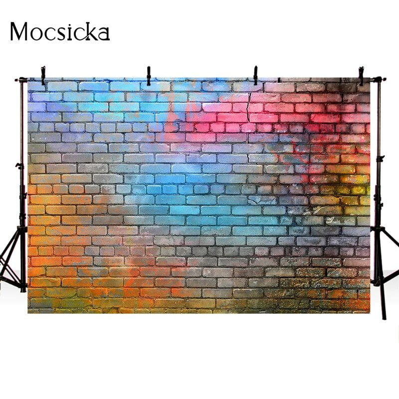 Colorful Brick Wall Photography Backdrops Painting Graffiti Brick ...
