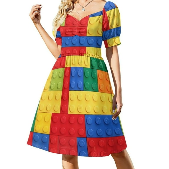 Colorful Bricks Design Dress elegant women's dresses sale women's ...
