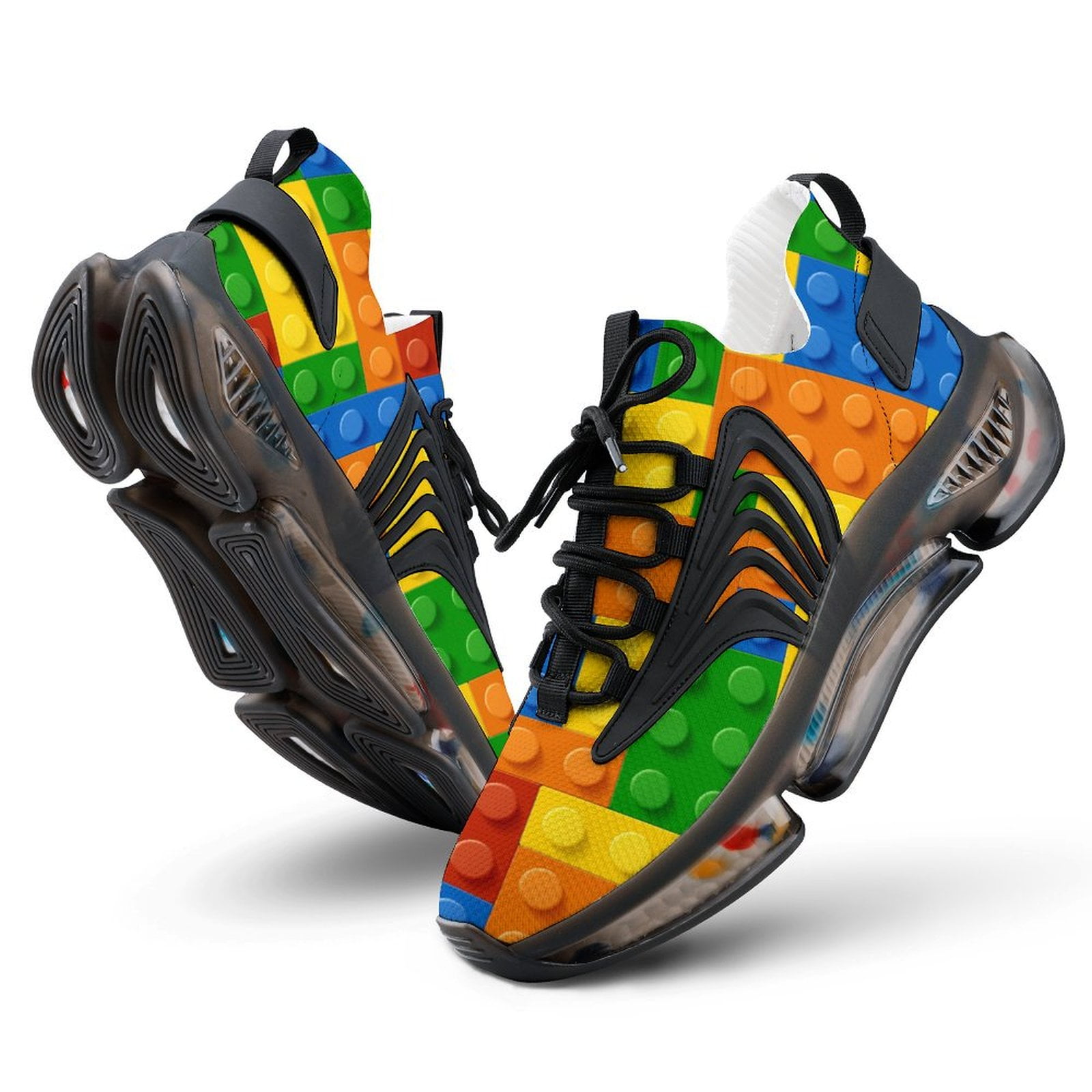 Colorful Bricks Design Walking Shoes for Men Woman Lightweight Tennis ...