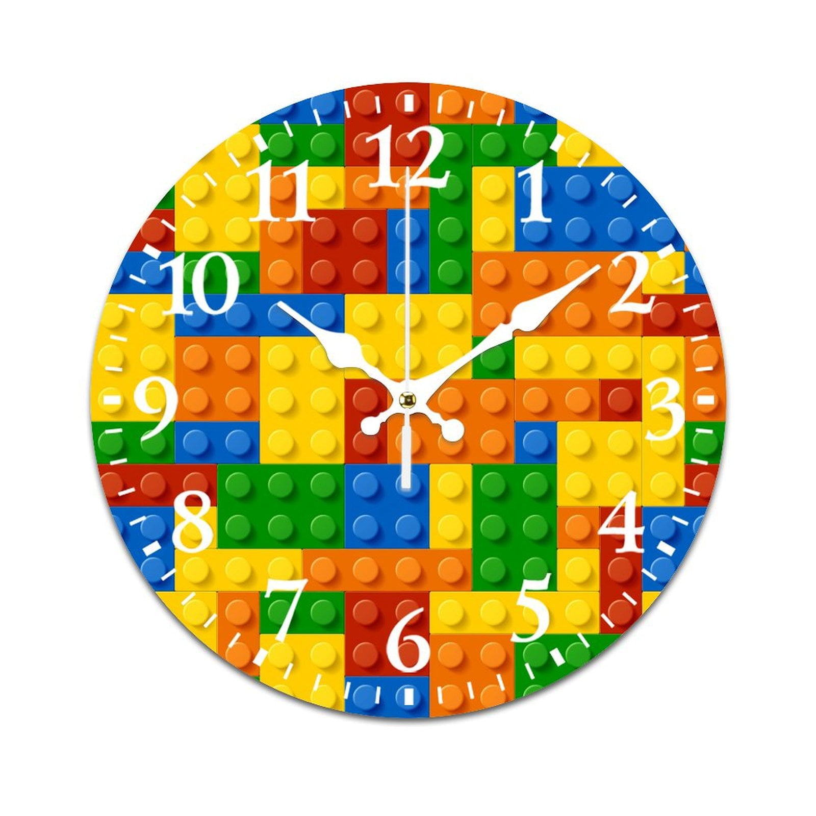 Colorful Bricks Design Wall Clock Modern Design Clocks Wall Hanging ...