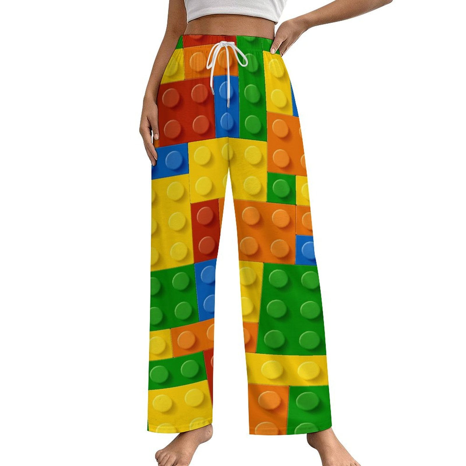 Colorful Bricks Design Women's Pajamas Pajama Pants Women's Sleepwear ...