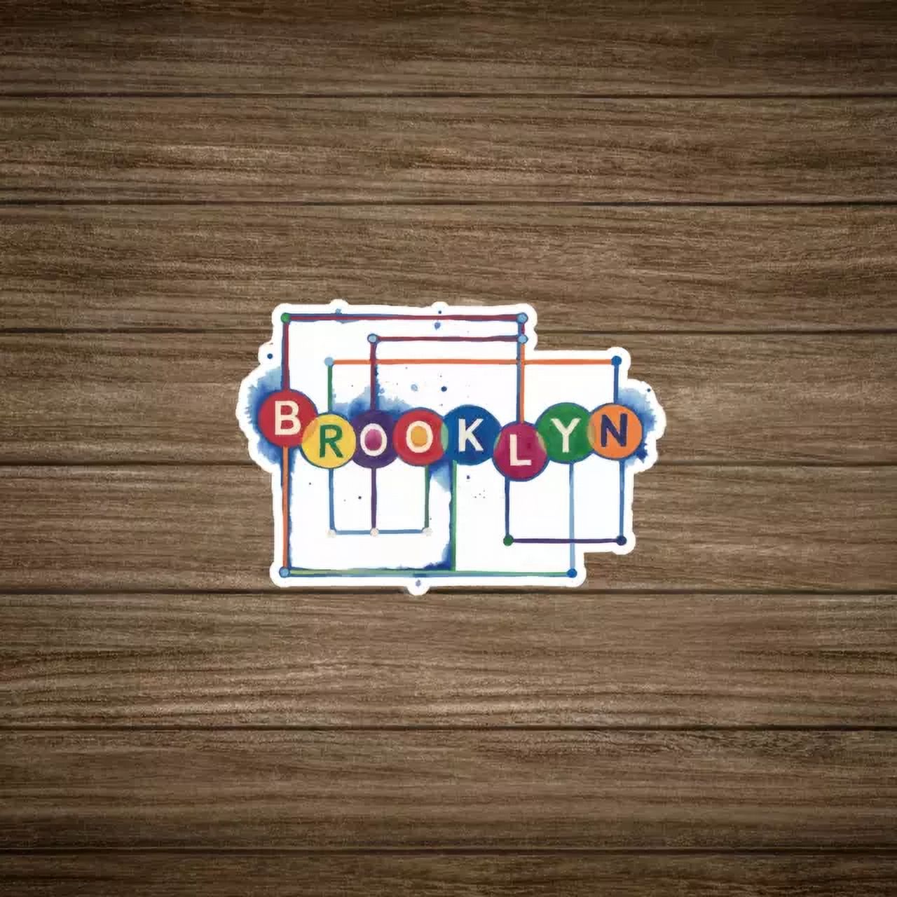 Colorful Brooklyn Watercolor Sticker - Decorative Nyc Decal For Laptops ...