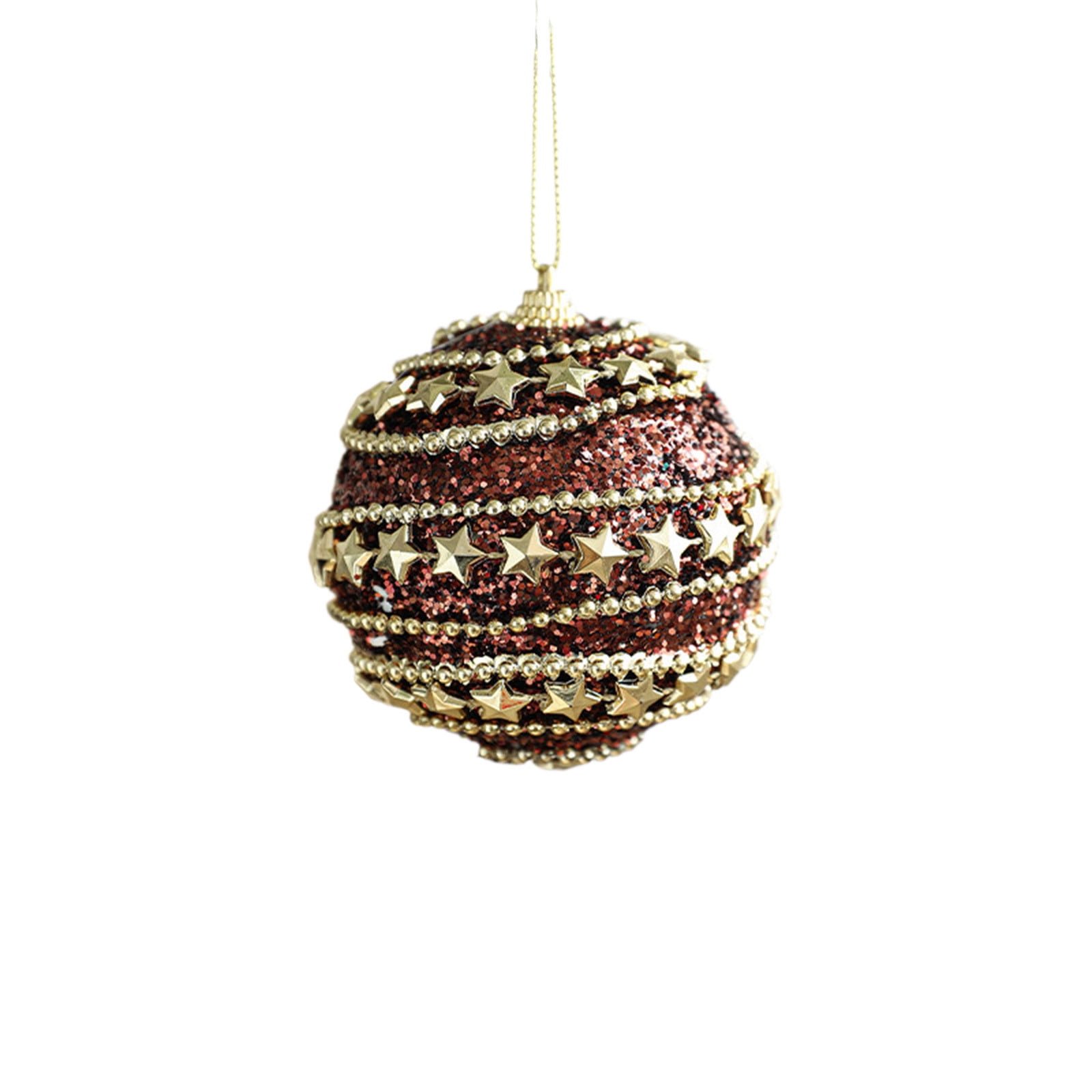 Colorful Brown Glitter Christmas Ball Ornament, Coffee-Themed, Foam ...