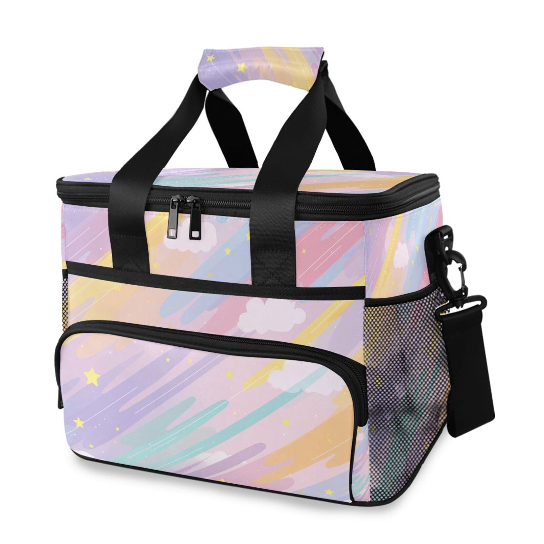 Colorful Brush Stars Dreamy Portable Cooler Lunch Box Reusable ...