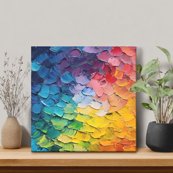 Colorful Brushstrokes Framed Canvas Wall Art, Abstract Art ...
