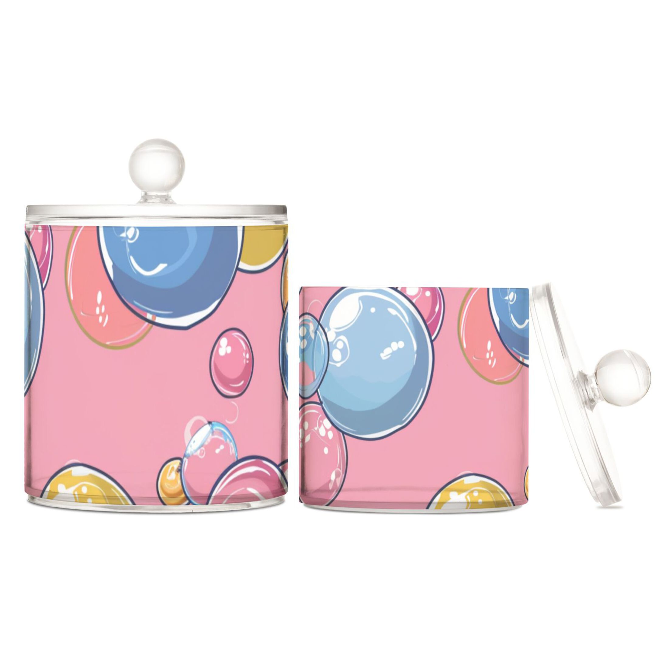 Colorful Bubble Gum Translucent Plastic Cans Storage Canisters with Lid ...