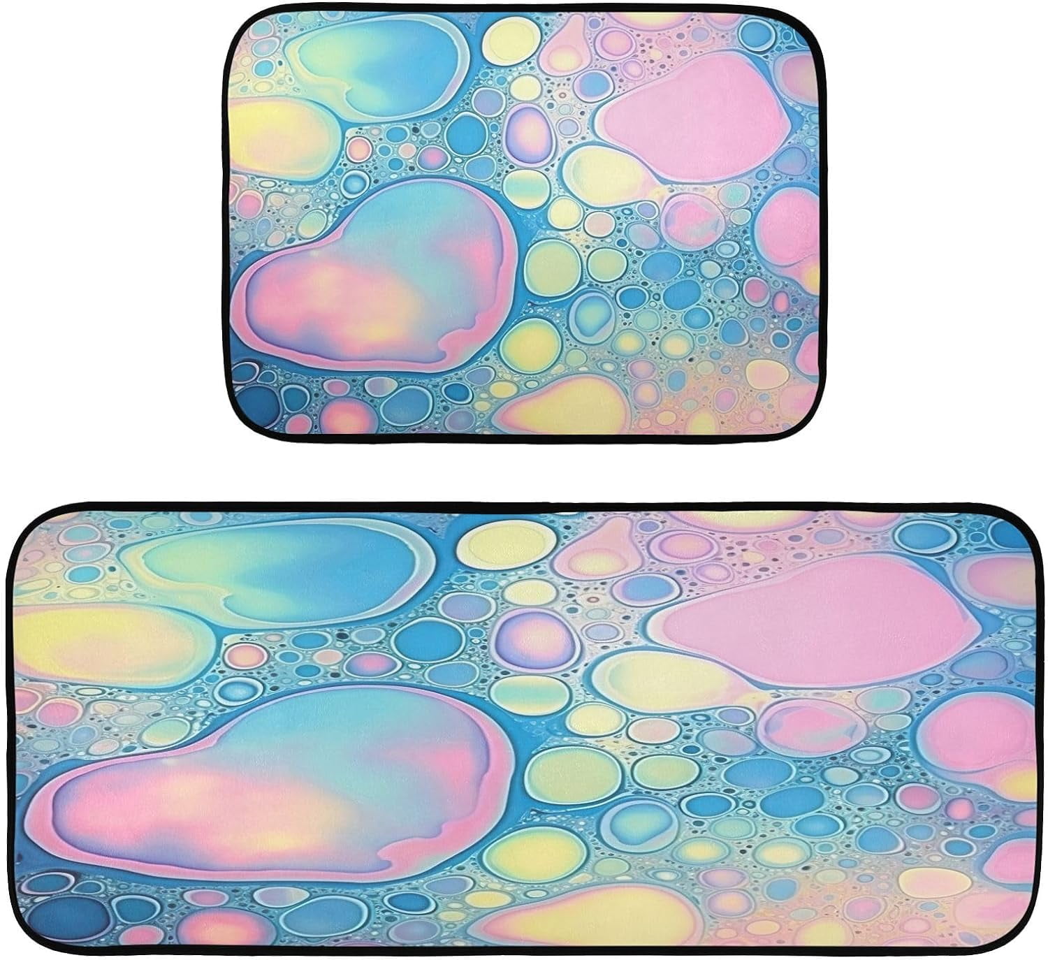 Colorful Bubbles Anti Fatigue Mats for Kitchen Floor,Set of 2 Non Skid ...