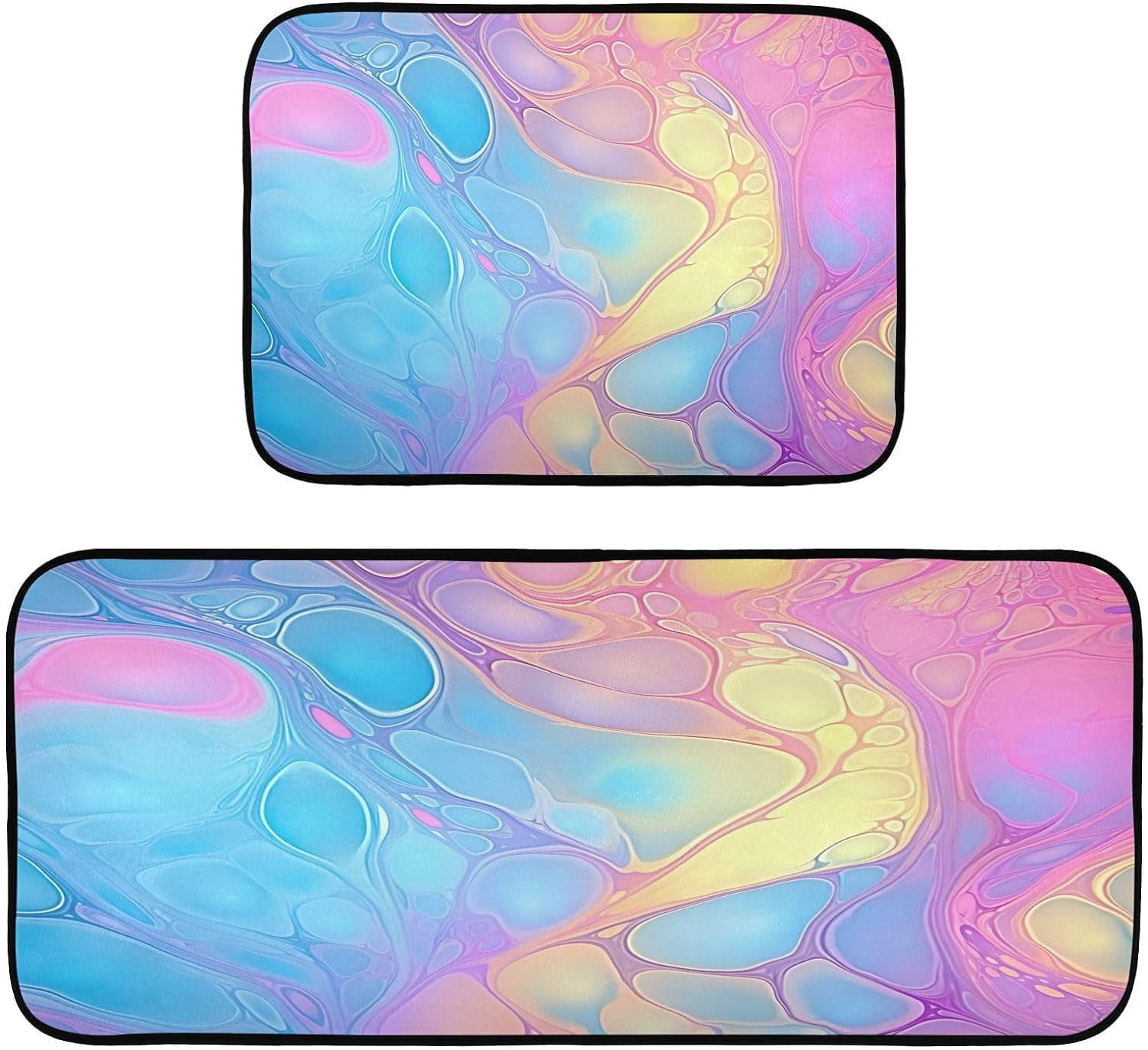 Colorful Bubbles Anti Fatigue Mats for Kitchen Floor,Set of 2 Non Skid ...