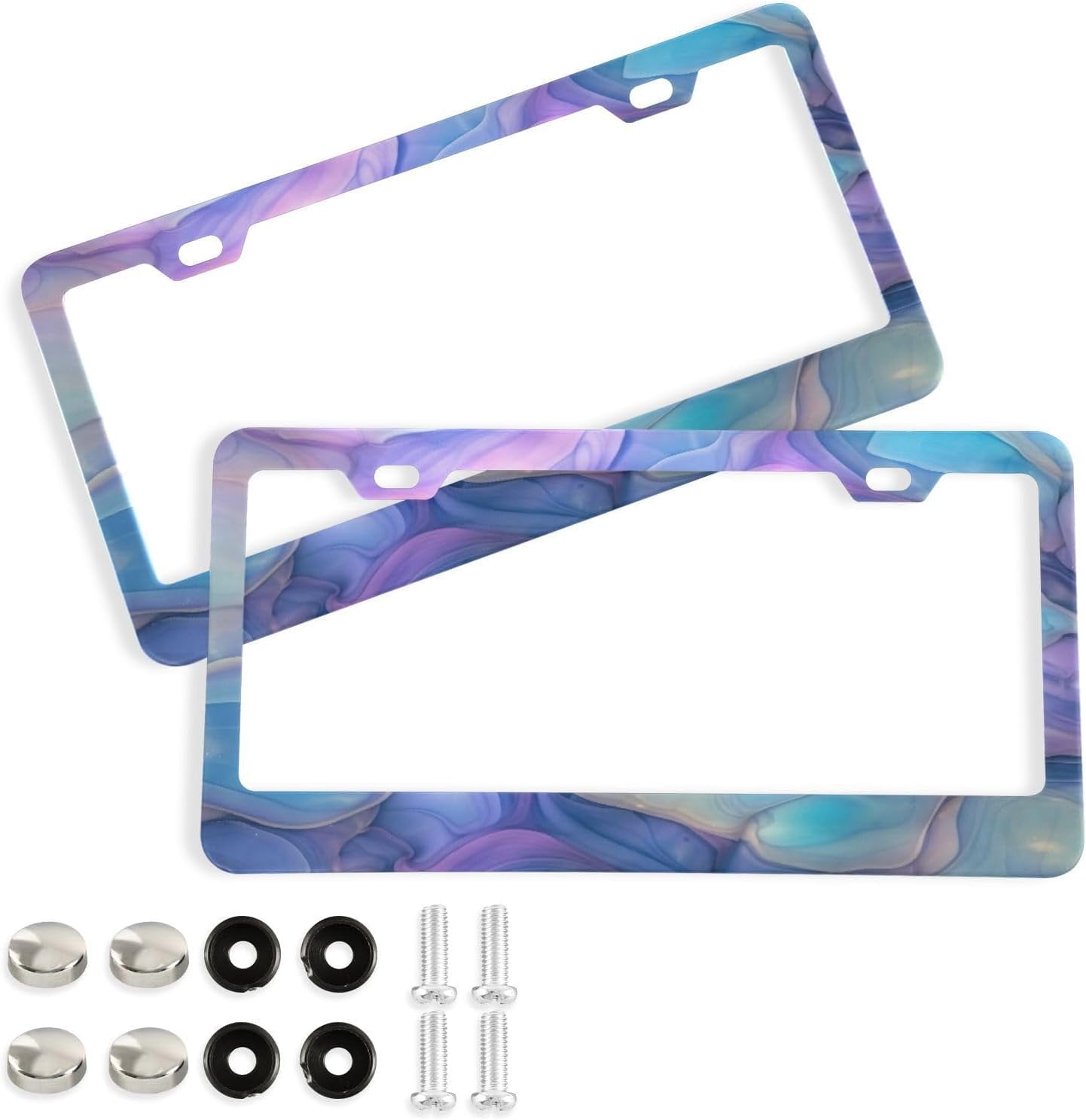 Colorful Bubbles License Plate Frame 2 Holes Rustproof Aluminium ...