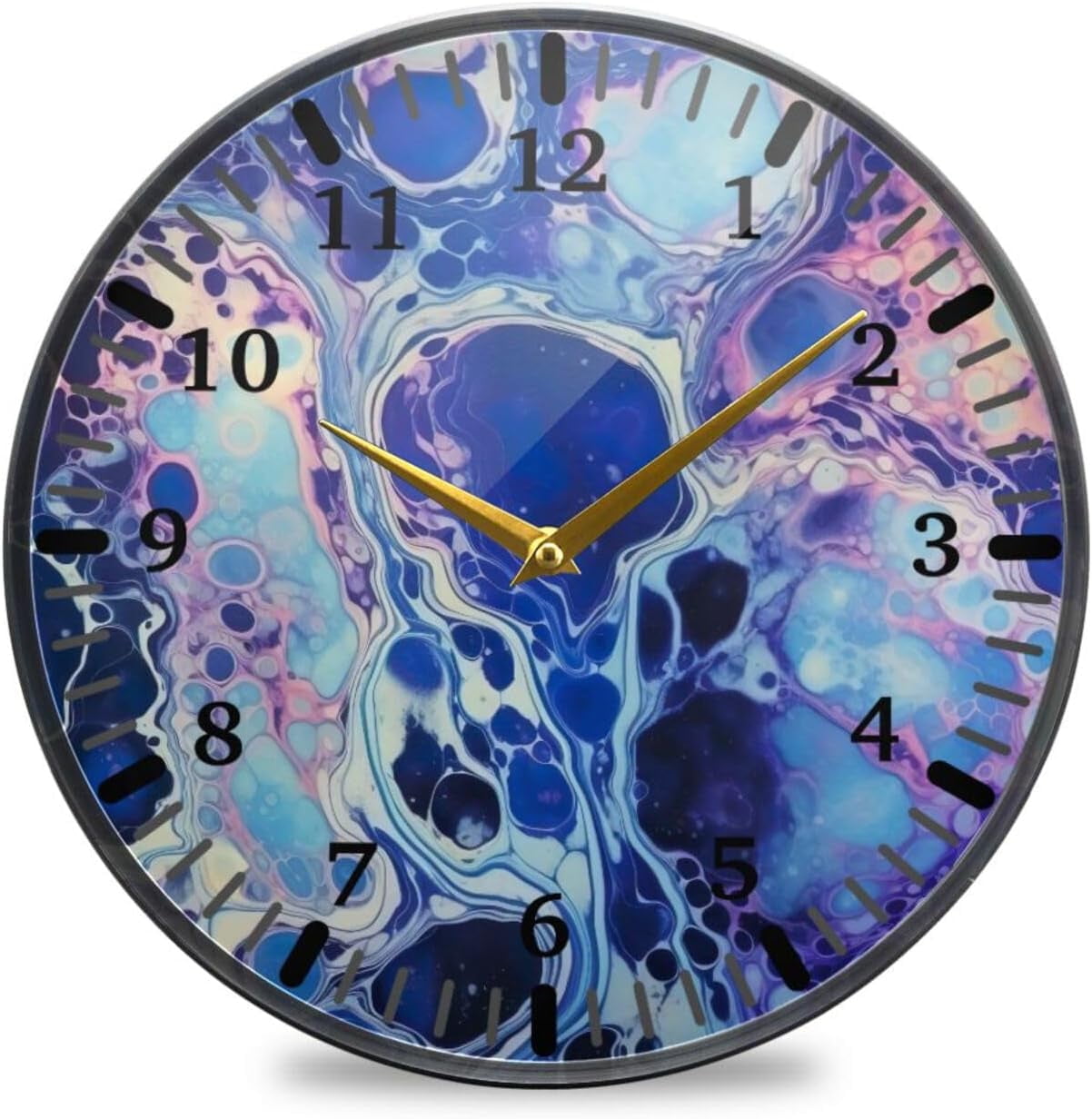 Colorful Bubbles Wall Clock Silent Non-Ticking Round 12 Inch Quartz ...
