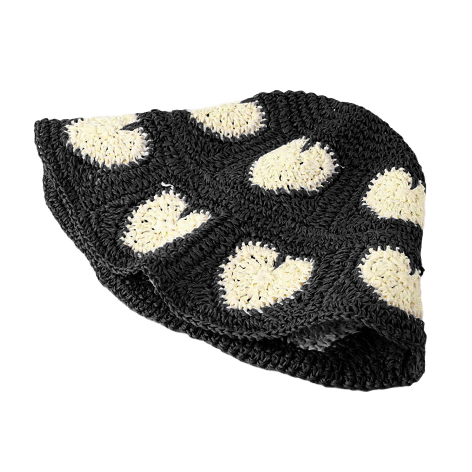 Colorful Bucket Hat Handmade for Dress-up Wear Party Crocheted Heart ...