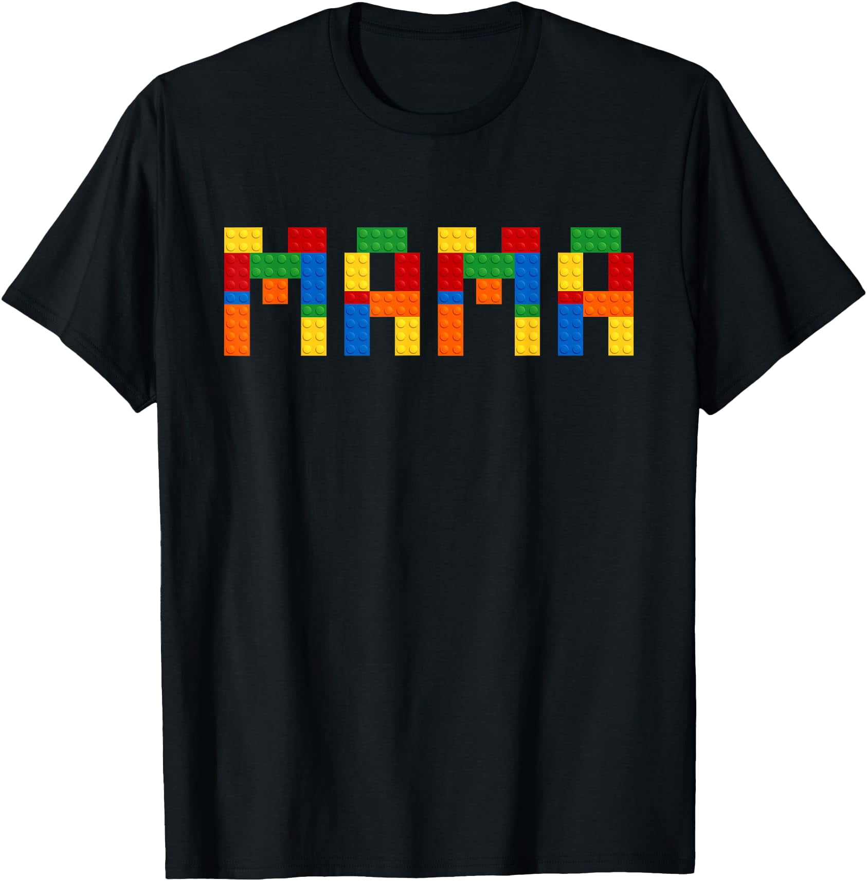 Colorful Building Blocks Mama Bricks Design T-Shirt for Mom of the ...