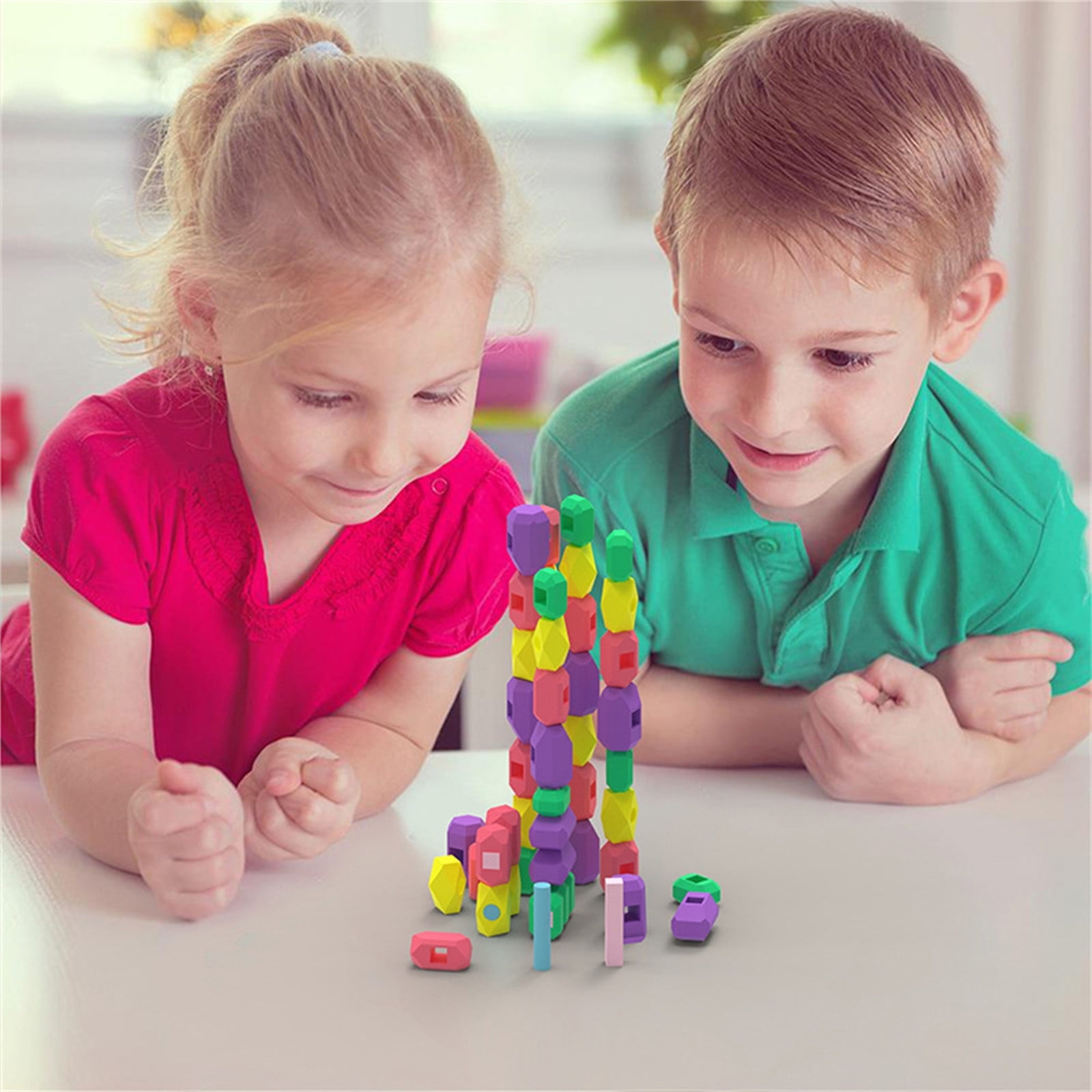 Colorful Building Blocks for Kids - Educational Interconnecting Toy Set ...