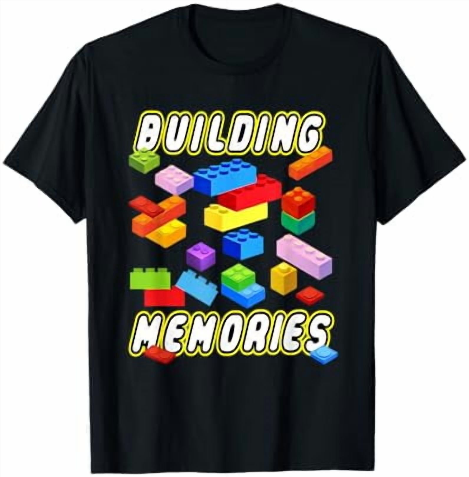 Colorful Building Bricks Graphic T-Shirt for Family Memory Making ...