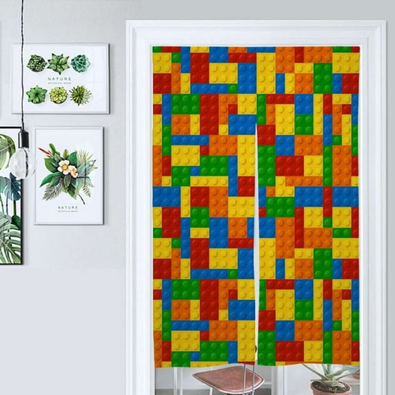 Colorful Building Bricks Small Plastic Blocks Door Curtain Nordic ...