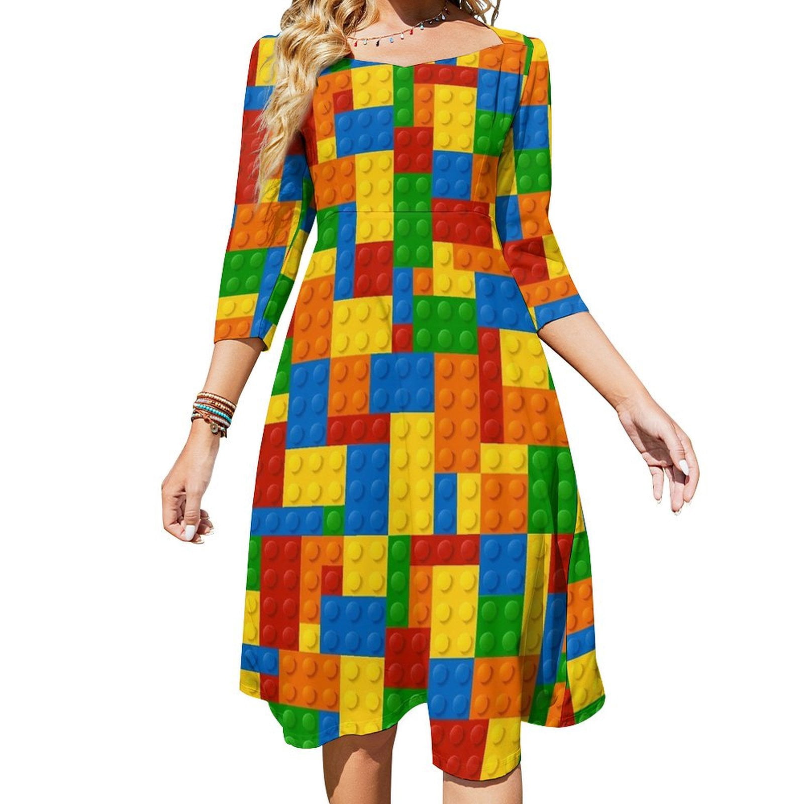 Colorful Building Bricks Small Plastic Blocks Sweetheart Knot Flared ...
