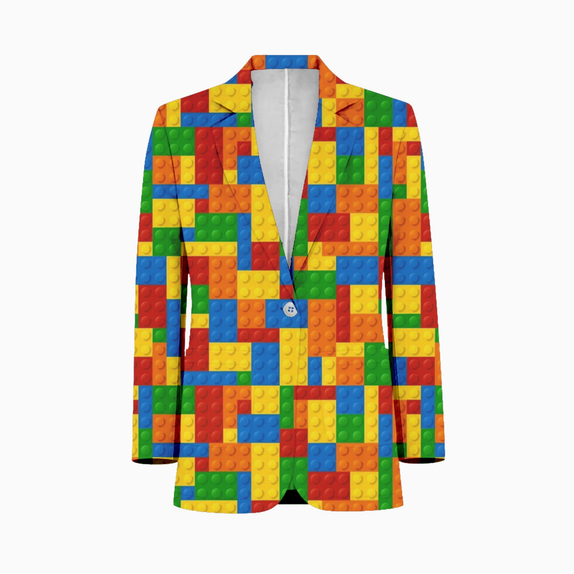 Colorful Building Bricks small plastic blocks Mens Suits Shawl Collar ...