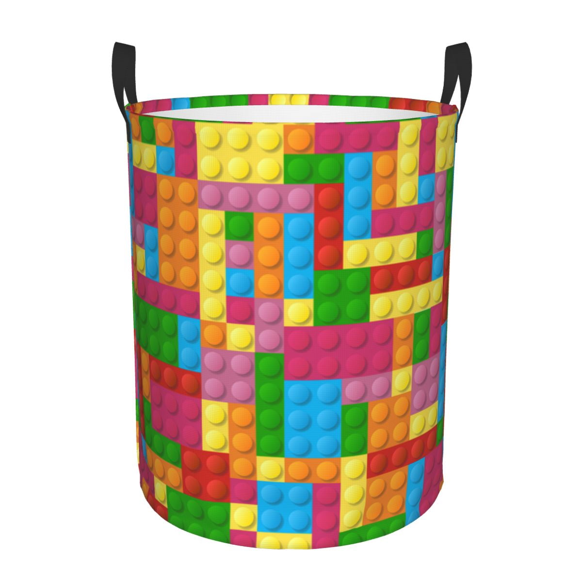 Colorful Building Plastic Brick Toy Blocks Patterns Laundry Hamper ...