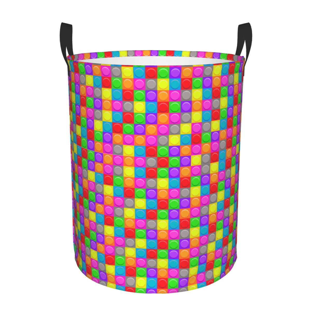Colorful Building Plastic Brick Toy Blocks Patterns Laundry Hamper ...