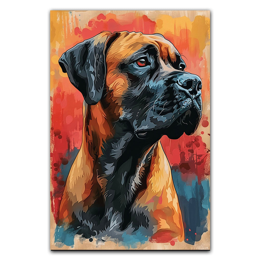 Colorful Bullmastiff Wall Art Abstract Dog Posters Animal Canvas ...