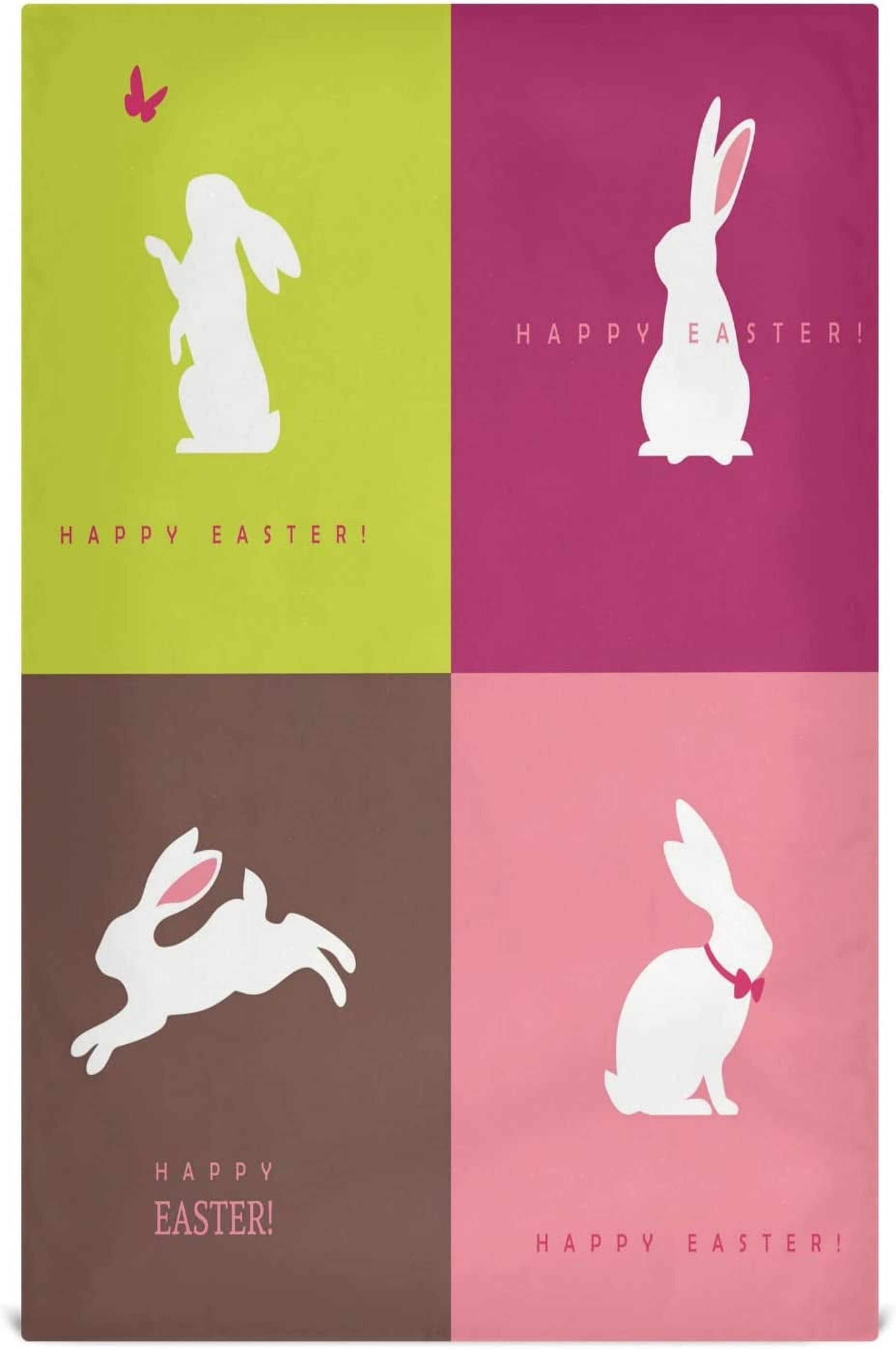 Colorful Bunny Cute Kitchen Tea Towels Set of 4 Absorbent Hand Dish ...