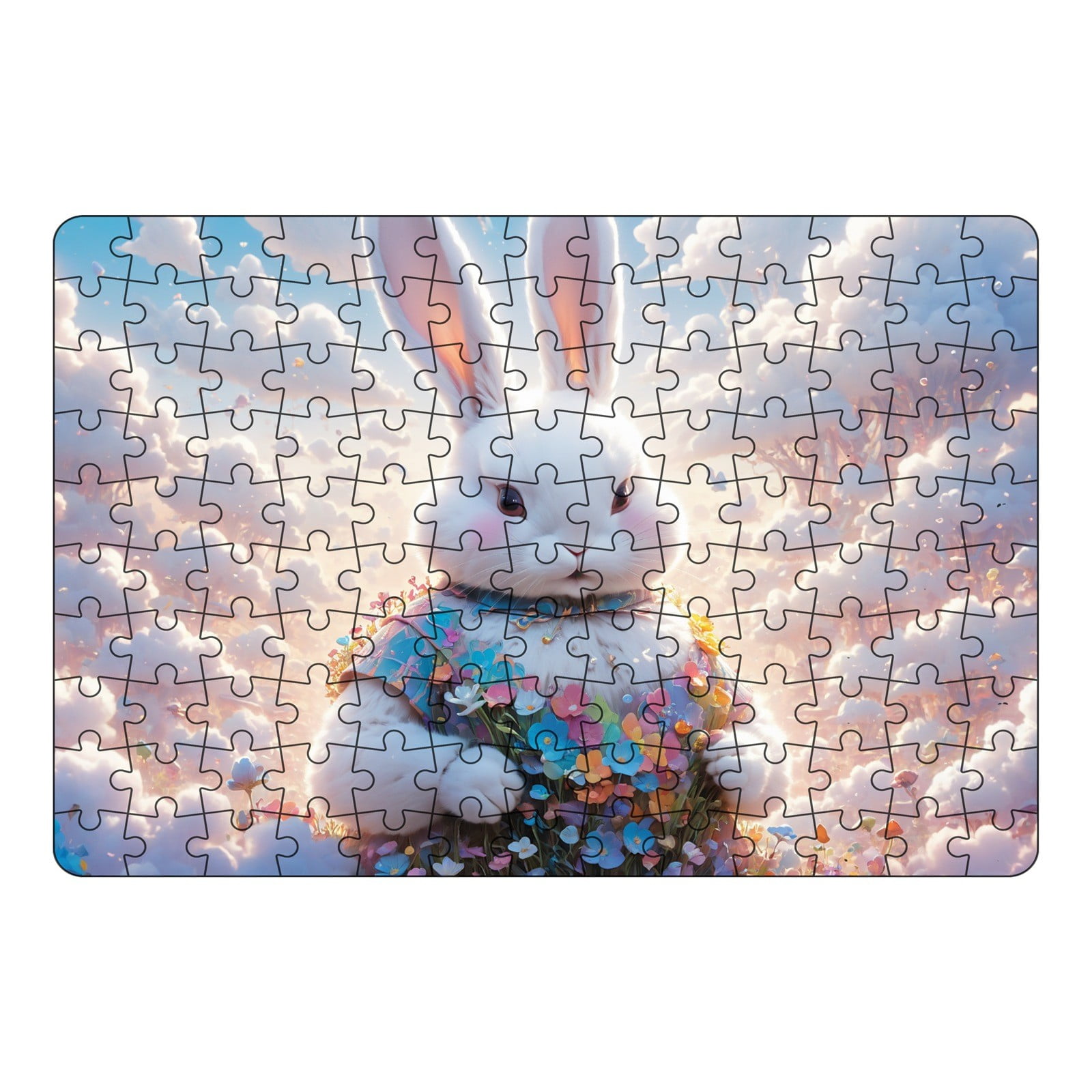 Colorful Bunny Easter Puzzle Set - Educational for Kids and Families for Game Nights - Puzzles ...