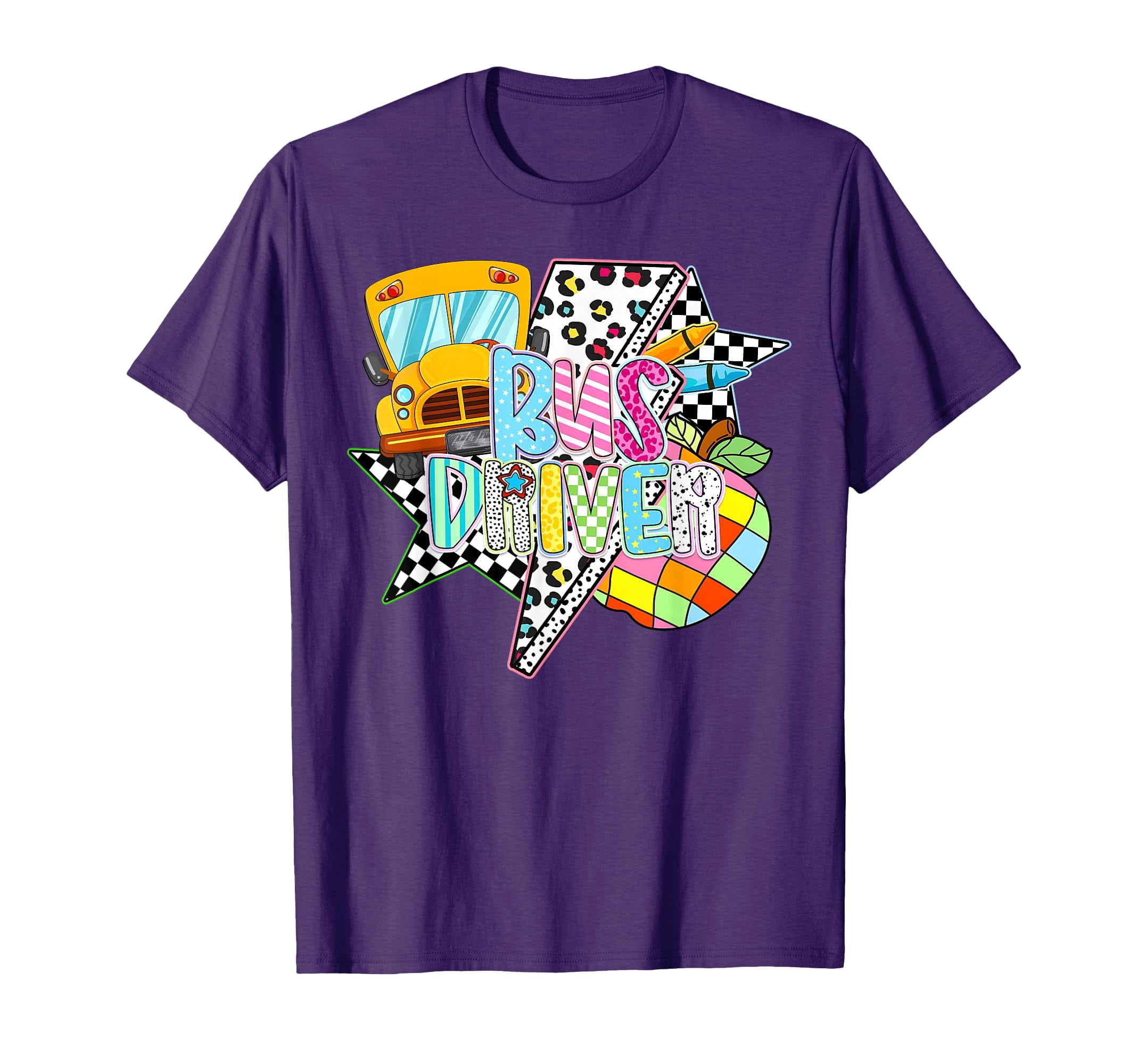 Colorful Bus Driver Design T-Shirt for Happy First Day Back to School ...