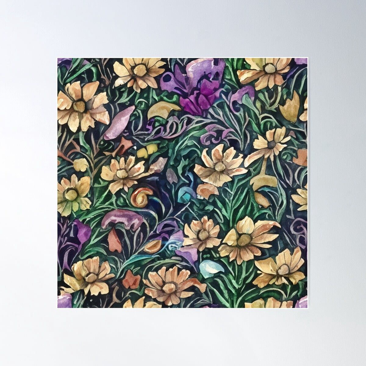Colorful Buttercup Watercolor Poster Wall Art, Modern Wall Decor For ...