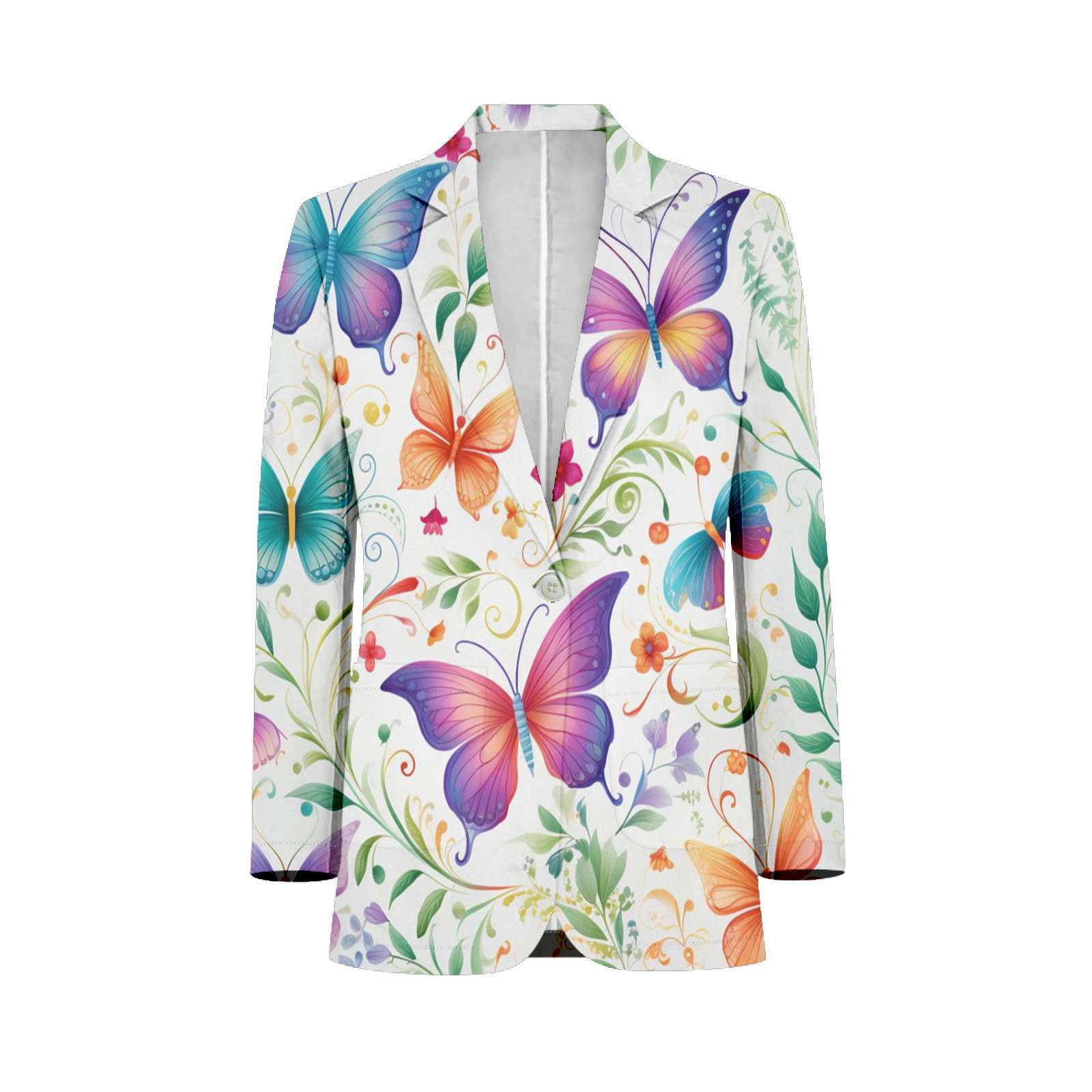 Colorful Butterflies, Floral Vines, Vibrant Flowers, Swirling Leaves ...