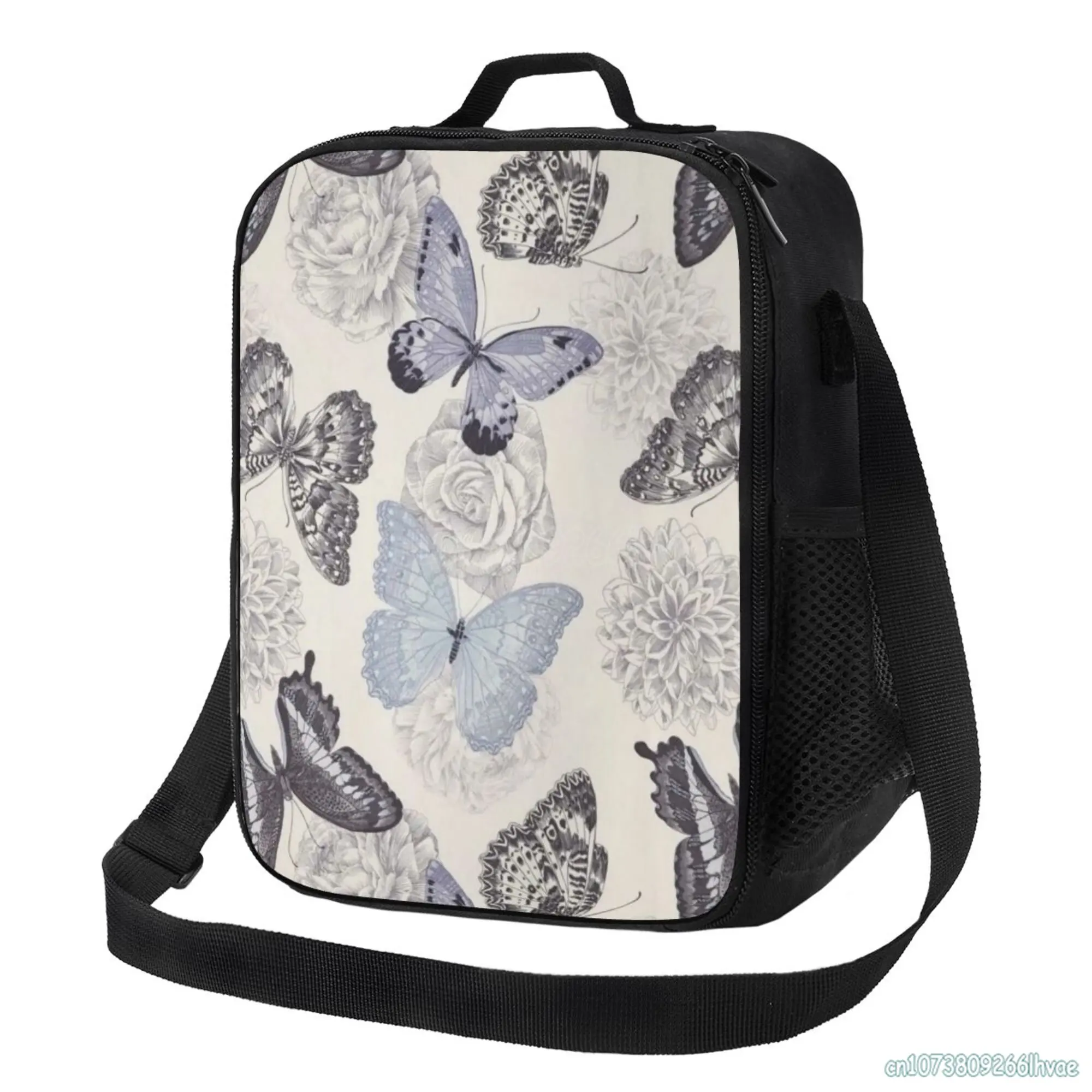 Colorful Butterflies Lunch Bags for Women Resuable Oxford Waterproof ...