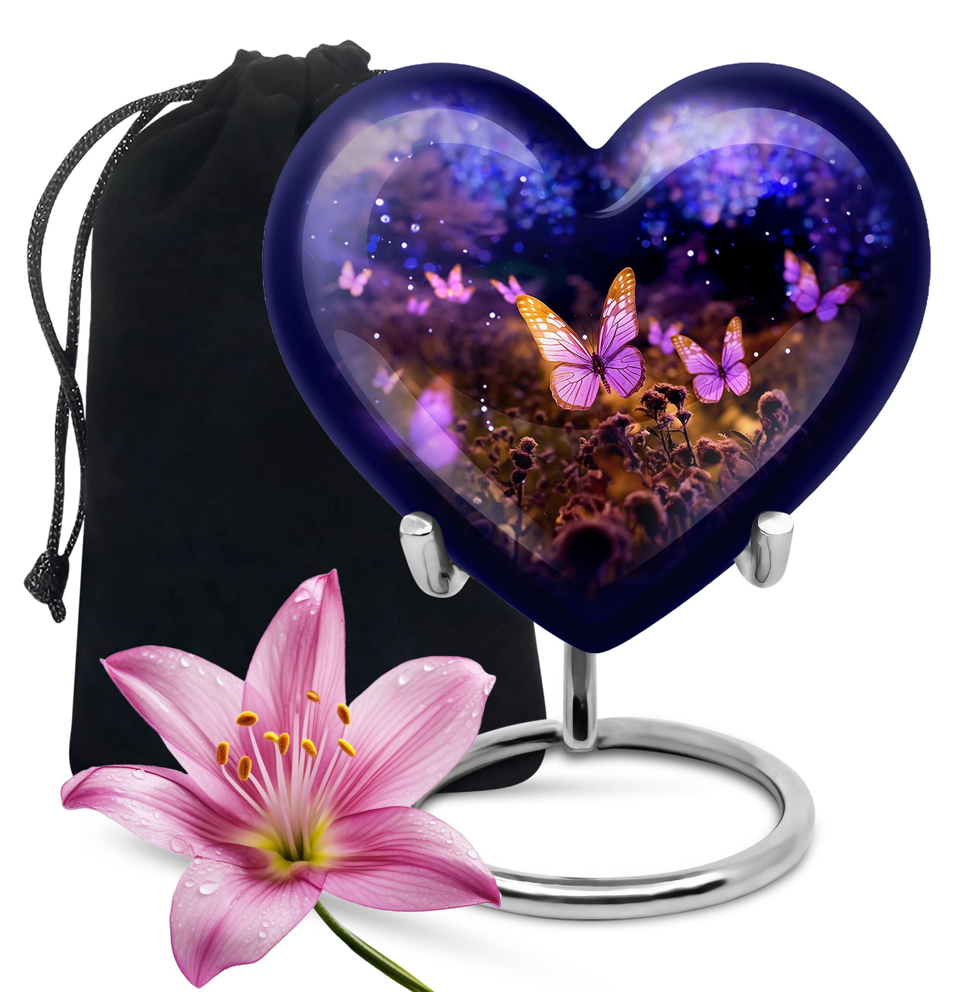 Colorful Butterflies On A Orange Meadow - Urn Human Ashes Large ...