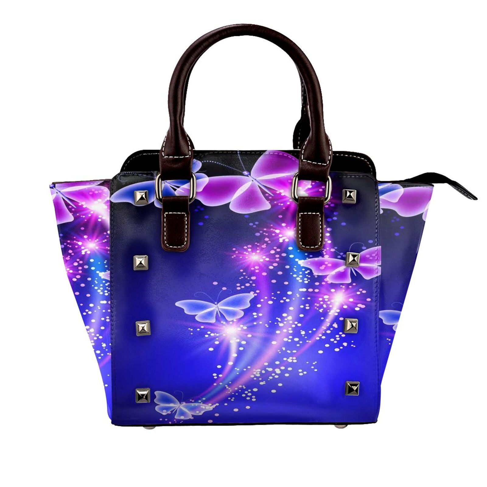 Colorful Butterflies Glitter Star Rivet Fashion One-Shoulder Women's ...