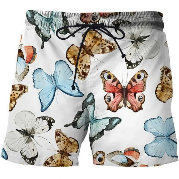 Colorful Butterfly 3d Print Beach Shorts Men Summer Swimming Trunks ...