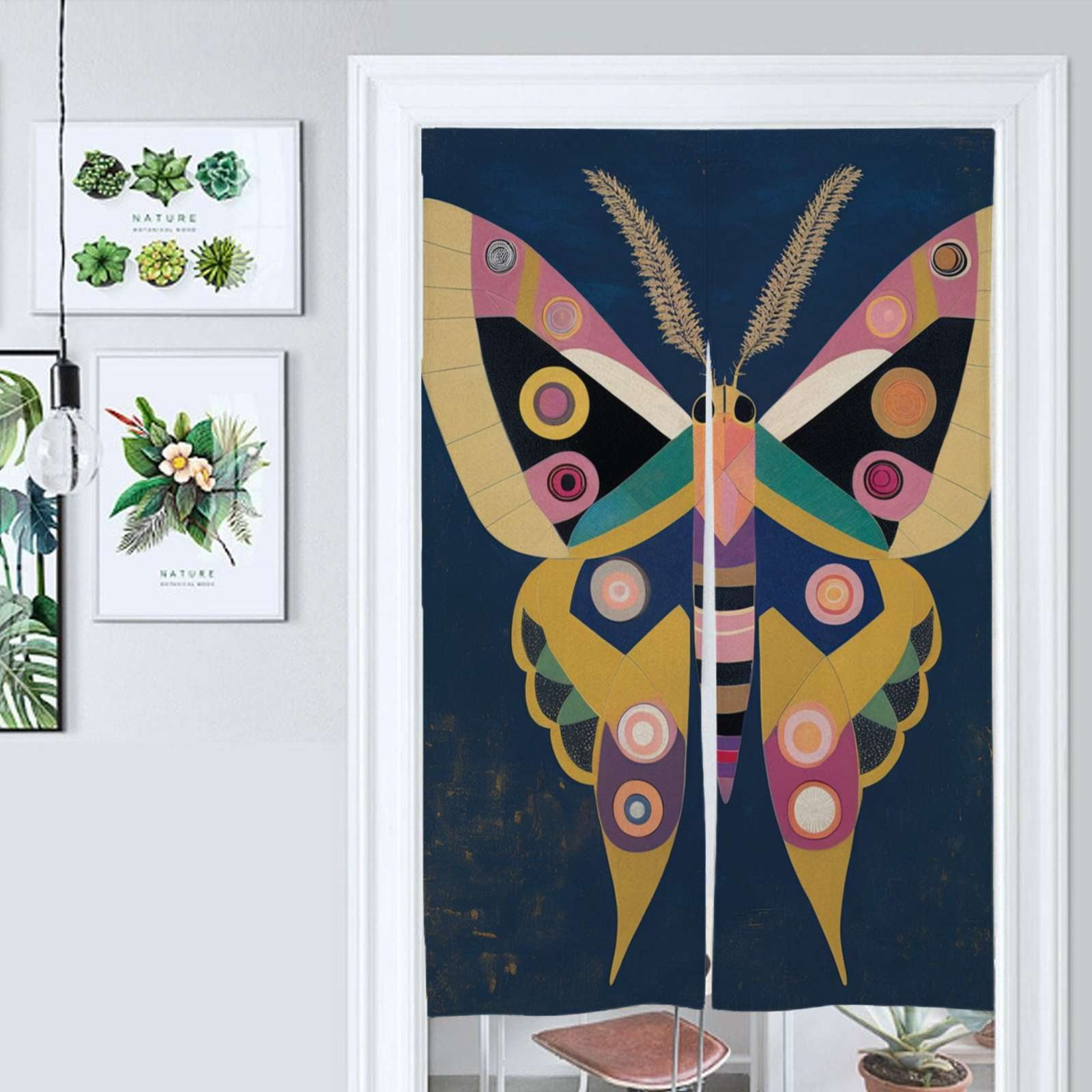 Colorful Butterfly Art Print Door Curtain Nordic Living Room ...