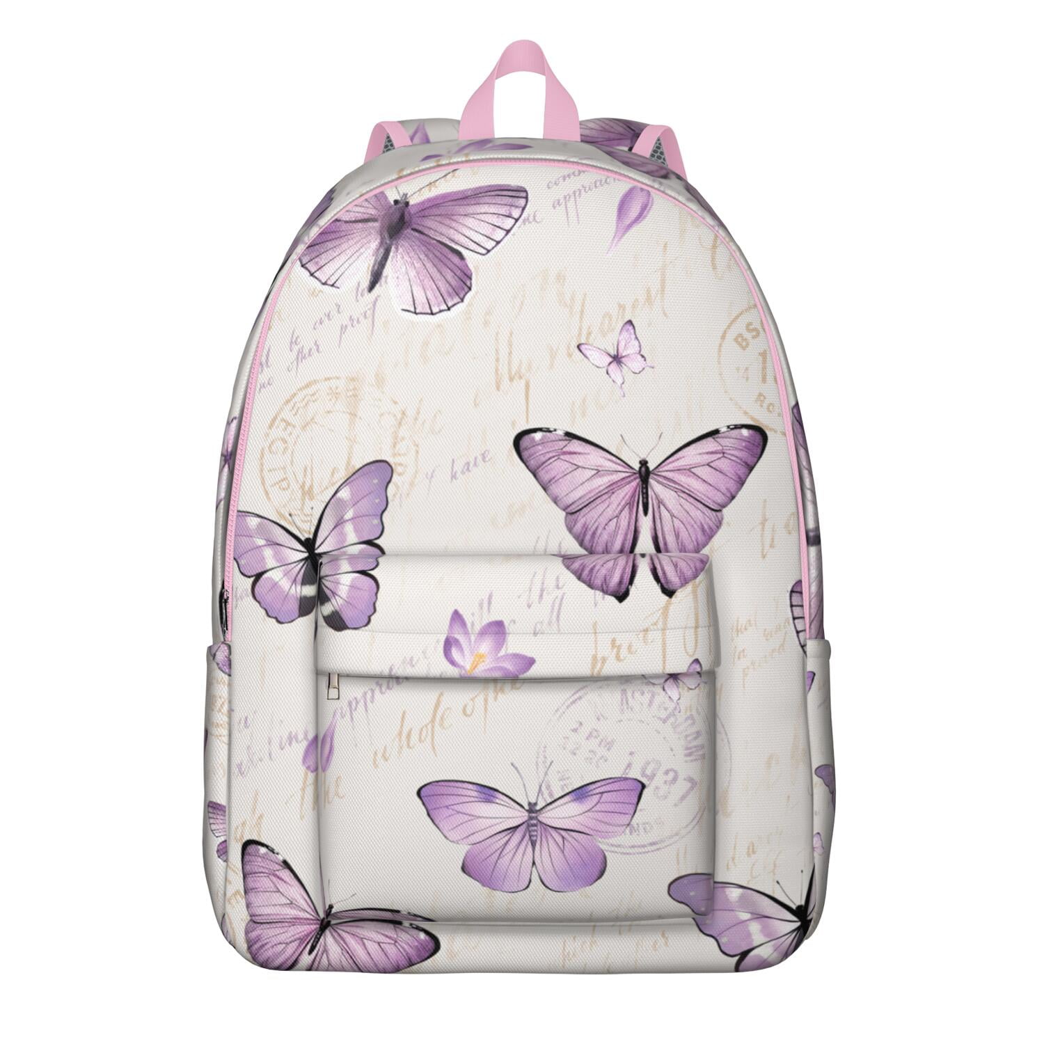 Colorful Butterfly Backpack for Teens, Waterproof School Bag with ...