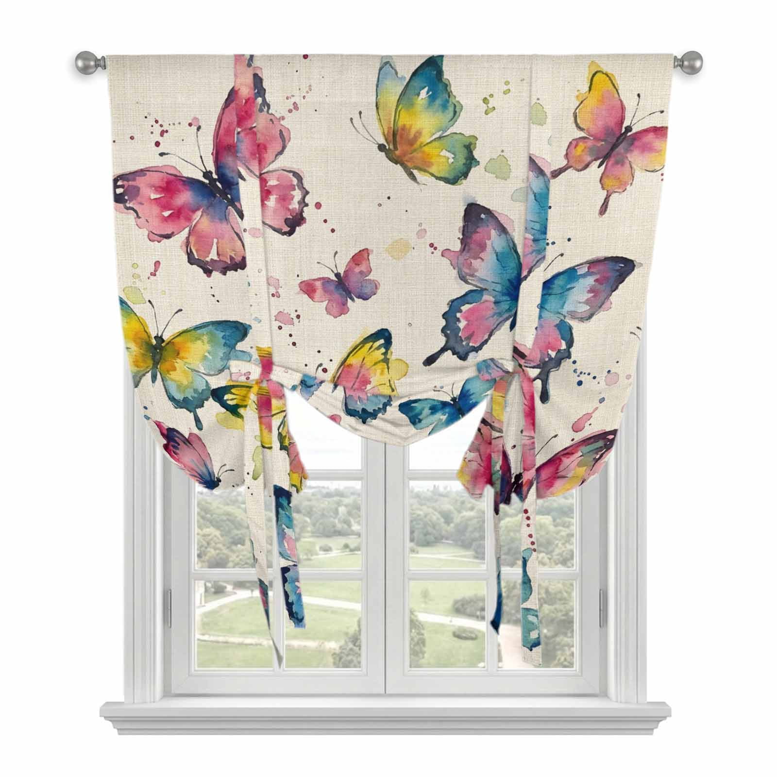 Colorful Butterfly Balloon Curtains 63 Inch Length for Living Room ...