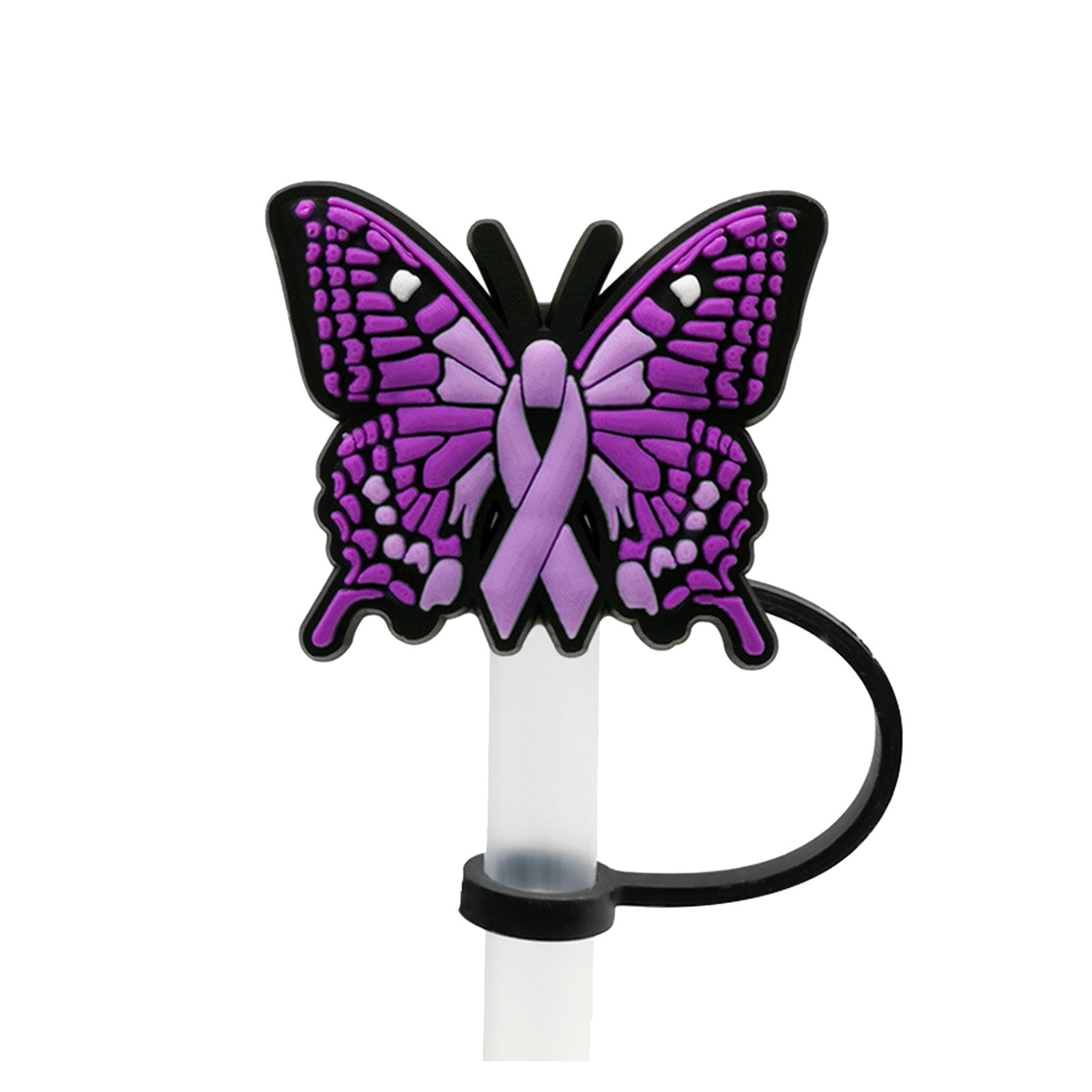 Colorful Butterfly Design Straw Cover - Silicone, for 8.0mm Straws ...