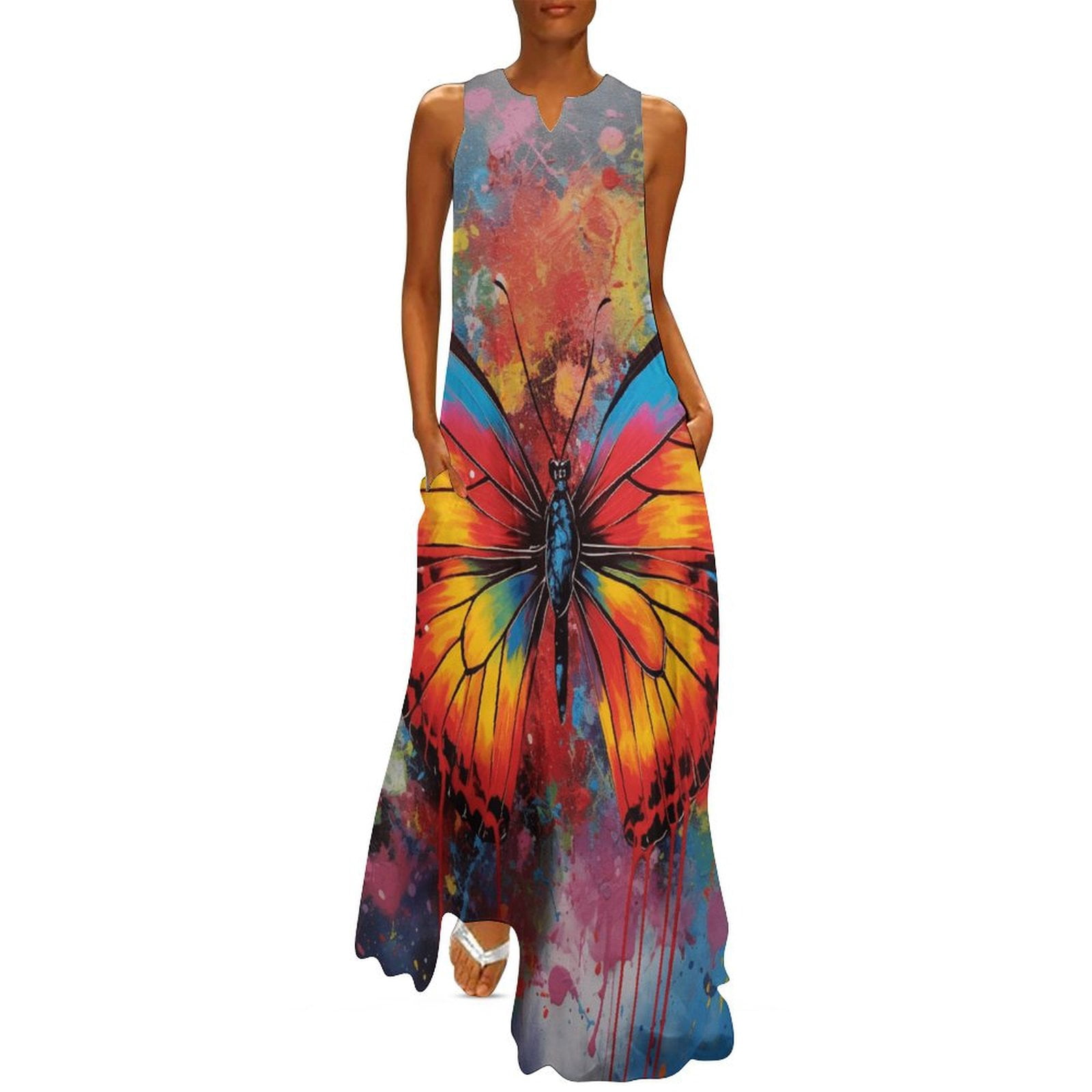 Colorful Butterfly Dress Elegant Dresses Plus Sizes Dress Summer 2025 ...