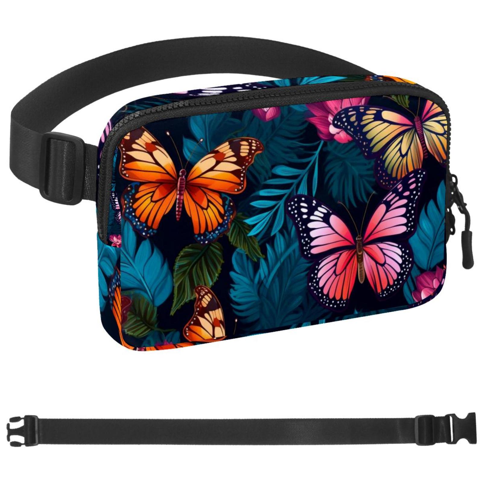 Colorful Butterfly Fanny Pack for Men Women Hiking Waist Bag Pack ...