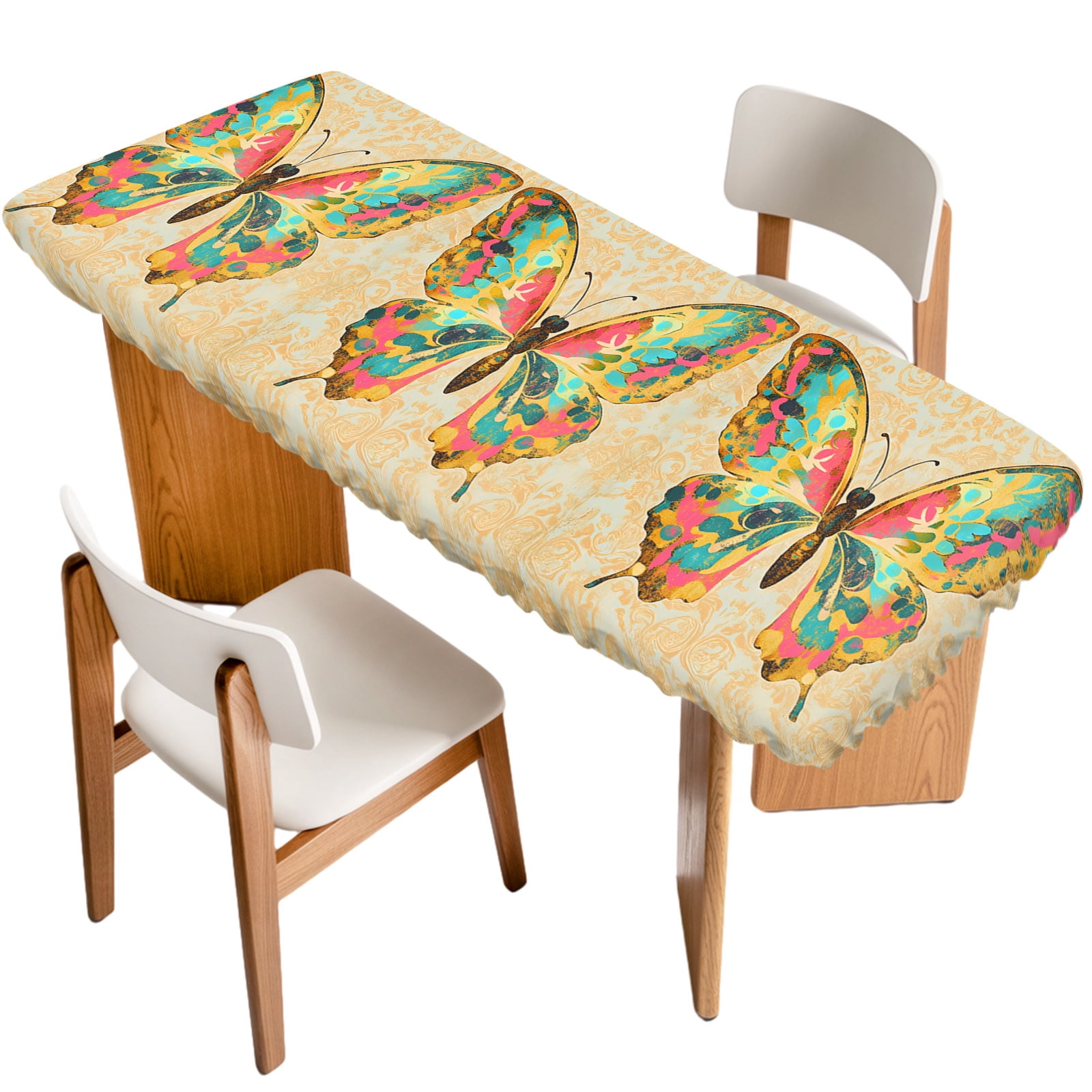 Colorful Butterfly Fitted Rectangle Tablecloth 32" x 96" Watercolor ...