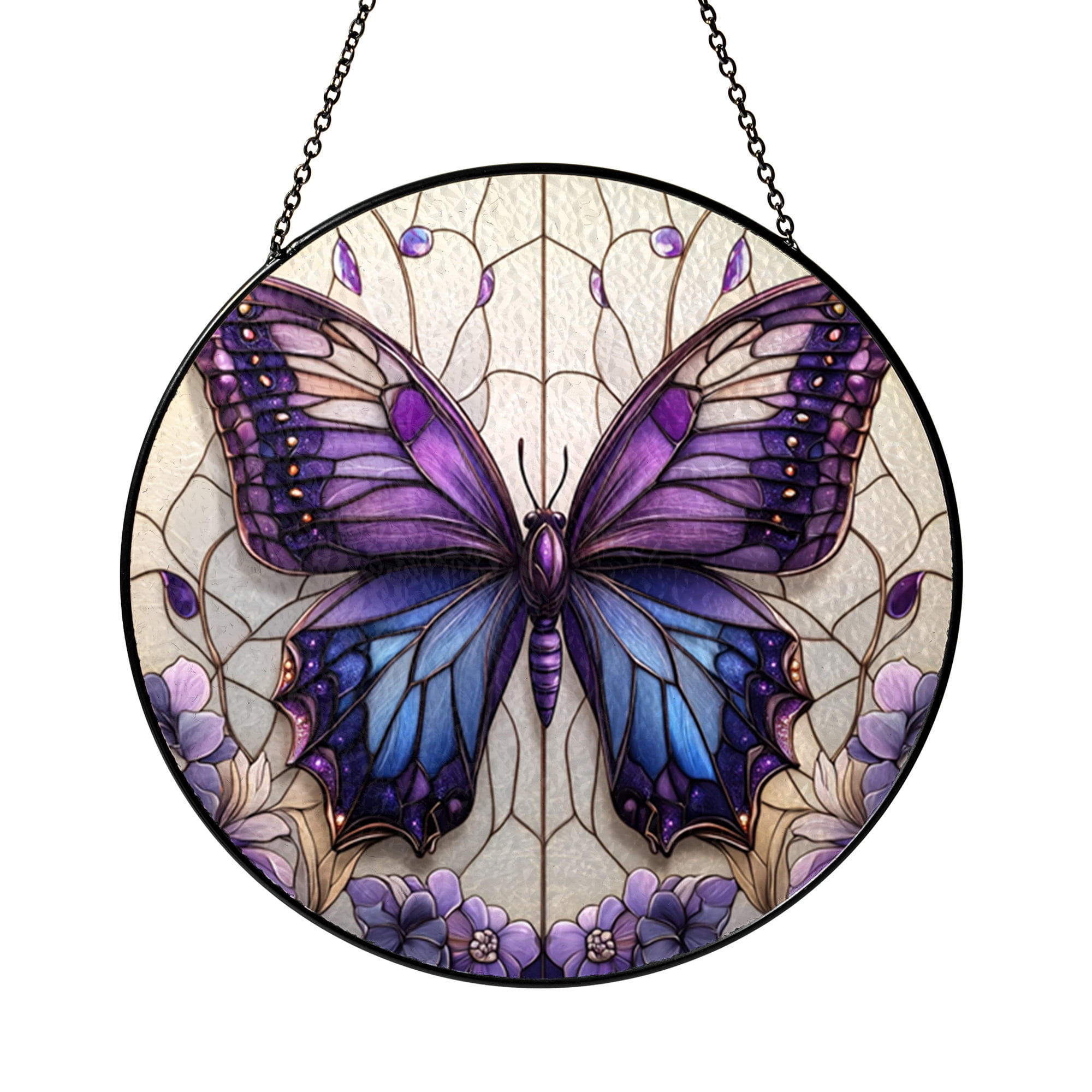 Colorful Butterfly Illustration Window Decor – Stained Glass Style ...