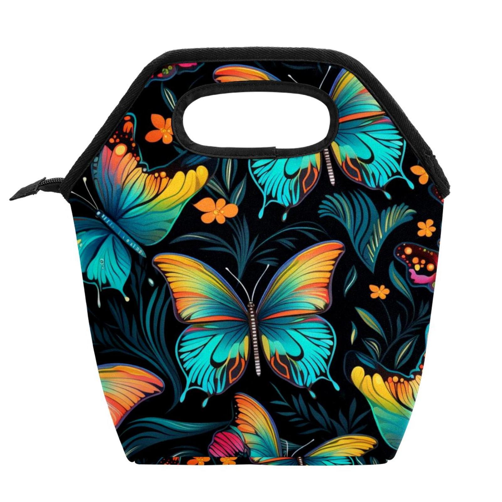 Colorful Butterfly Large Capacity Lightweight Printed Insulated Ideal ...