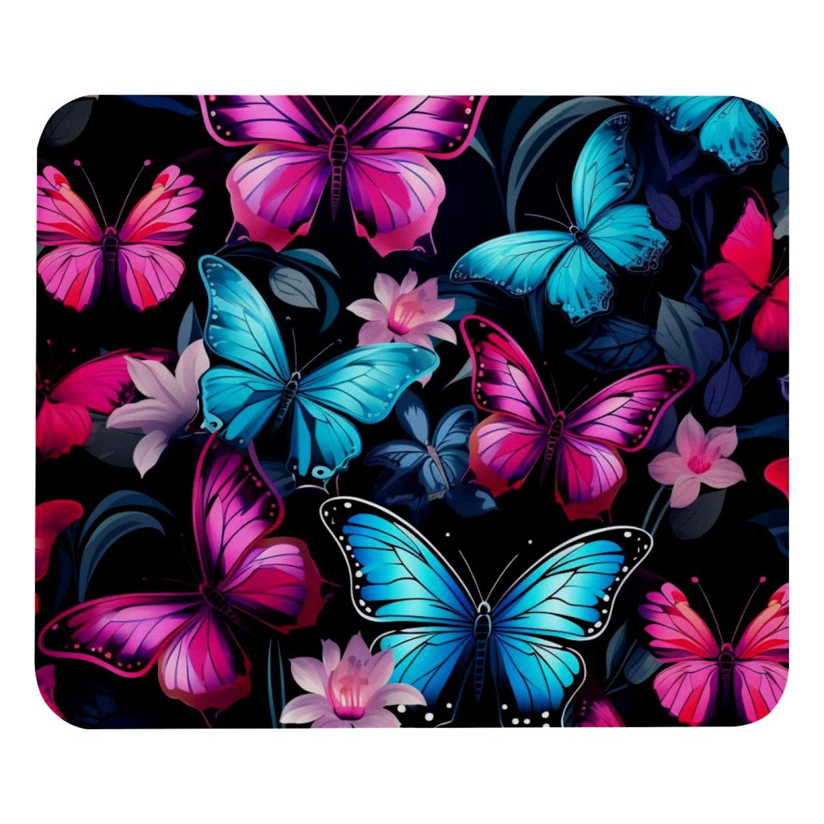 Colorful Butterfly Mouse Pad, Personality Design Rubber Base for Office ...