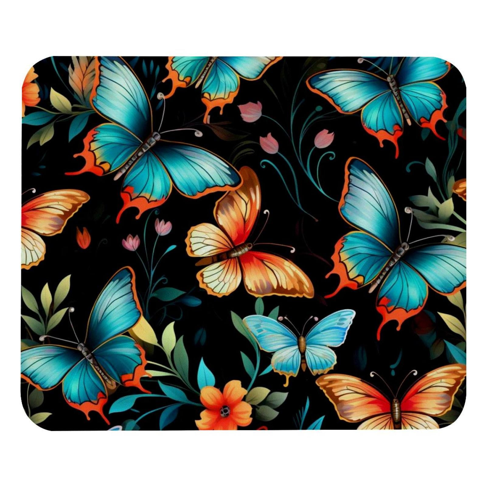Colorful Butterfly Mouse Pad, Personality Design Rubber Base for Office ...